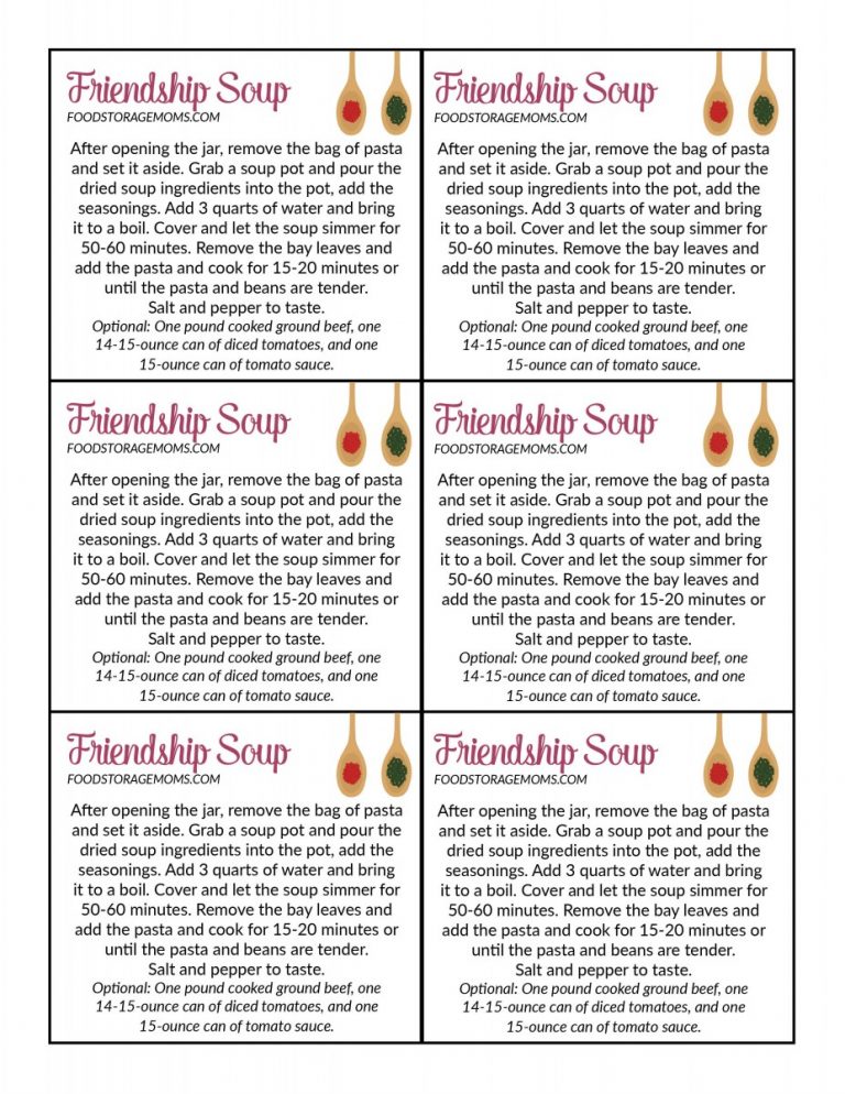 Friendship Soup Mix In A Jar - Food Storage Moms