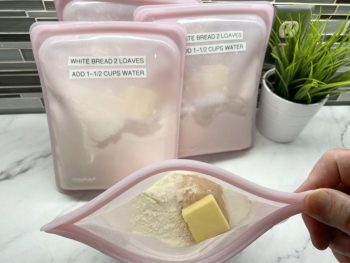 Making White Bread Ingredient Bags - Food Storage Moms