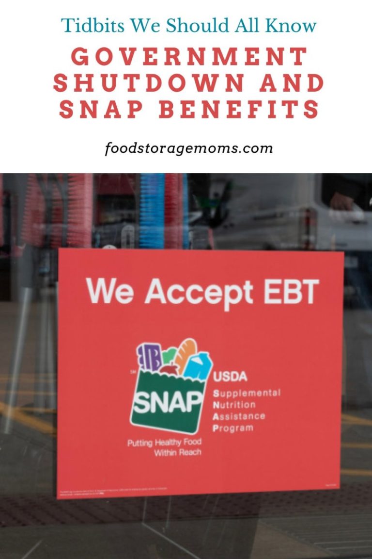 Government Shutdown And Snap Benefits - Food Storage Moms