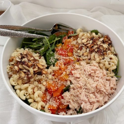 Spinach Pasta Salad With Chicken - Food Storage Moms